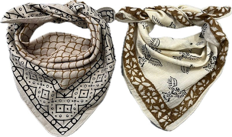 Set of 2 Large Western Cotton Bandanas, Neckerchief Scarf Men, Neck Ba ...